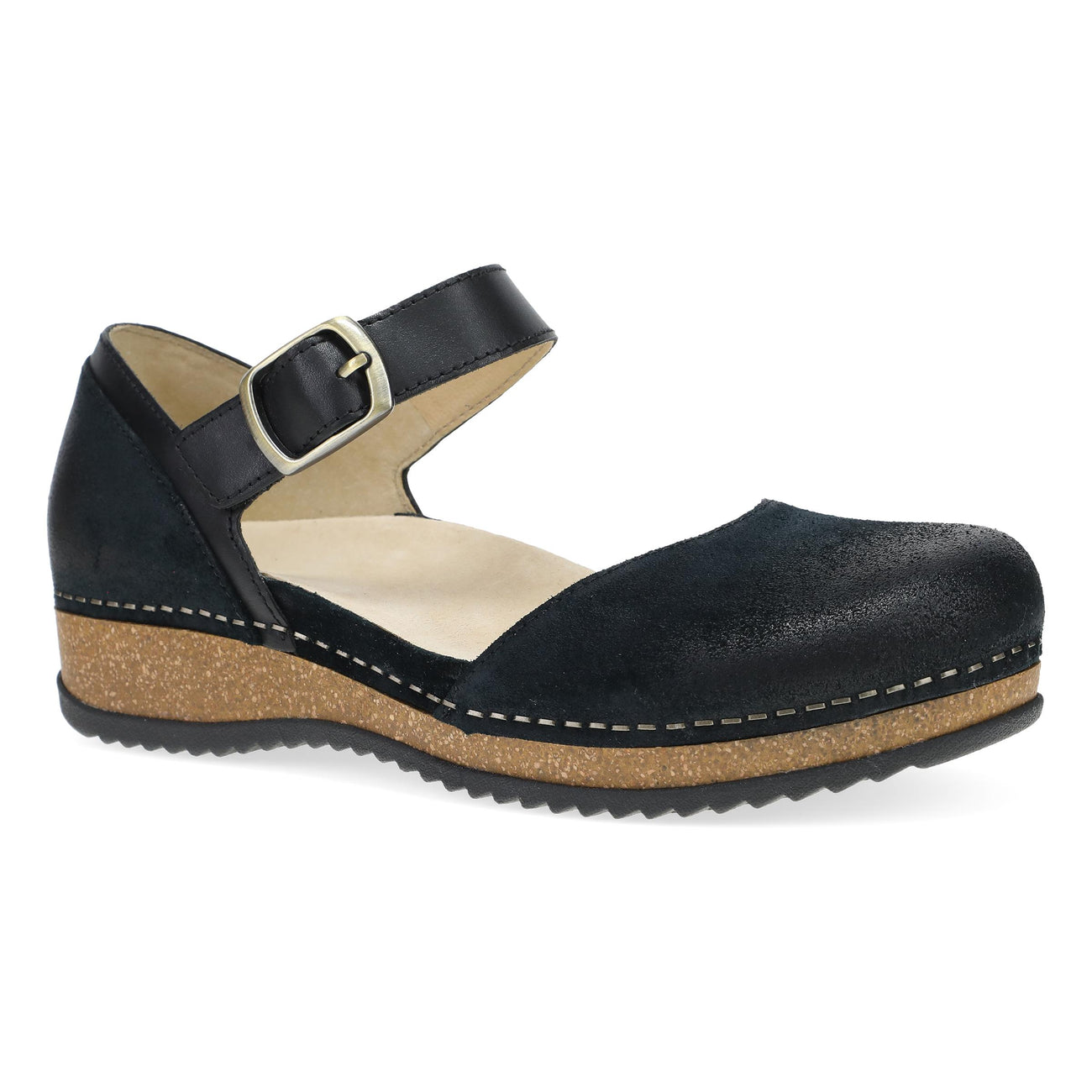 Mae Black Burnished Suede – Dansko