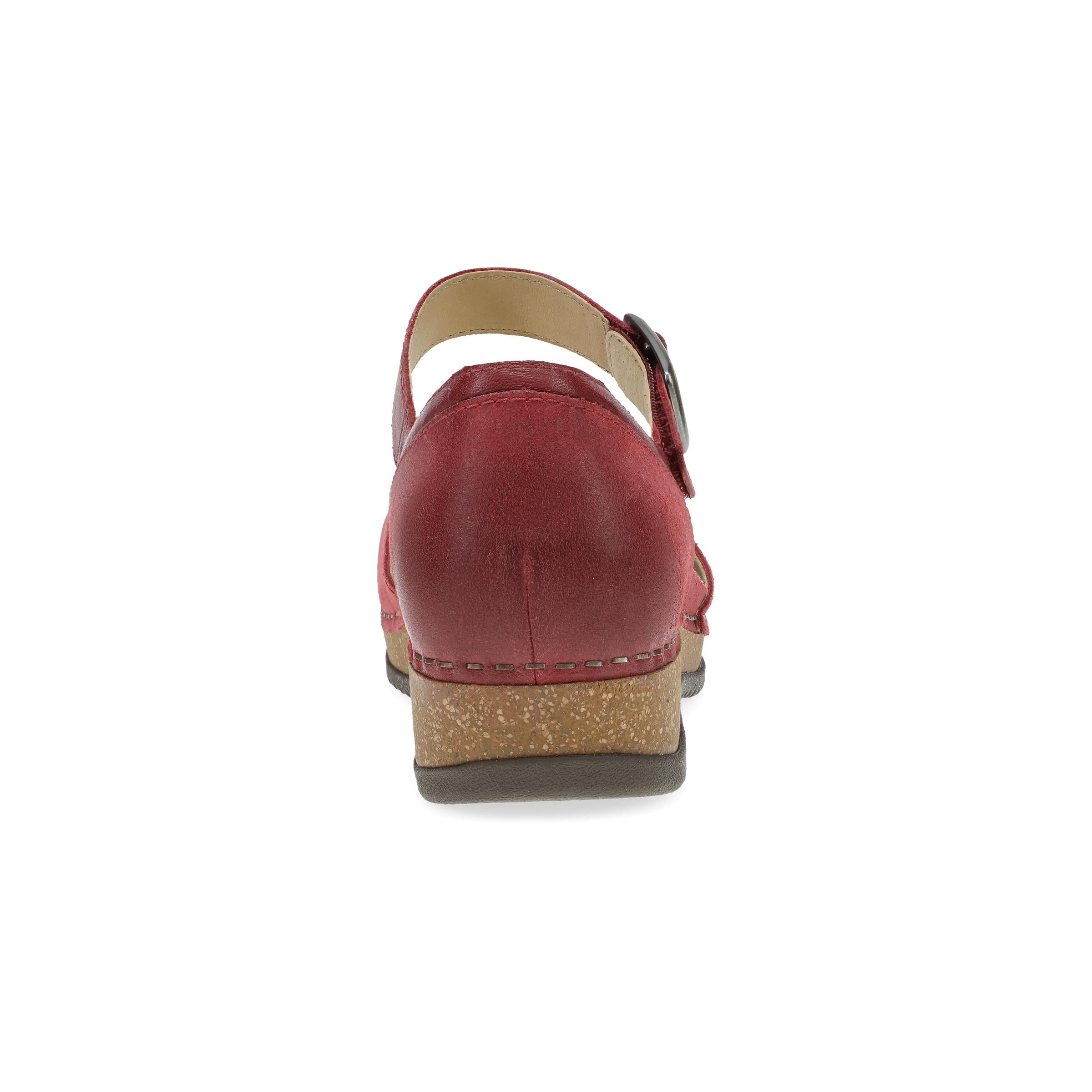 Mae Red Burnished Suede – Dansko